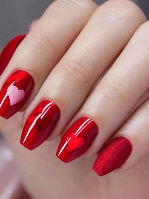 30 Heart Valentines Day Nails To Recreate 2025 - Beauty Bruh